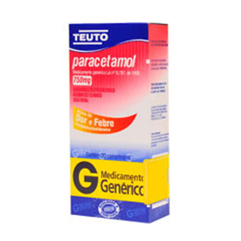 Paracetamol 750mg 20 comprimidos revestidos