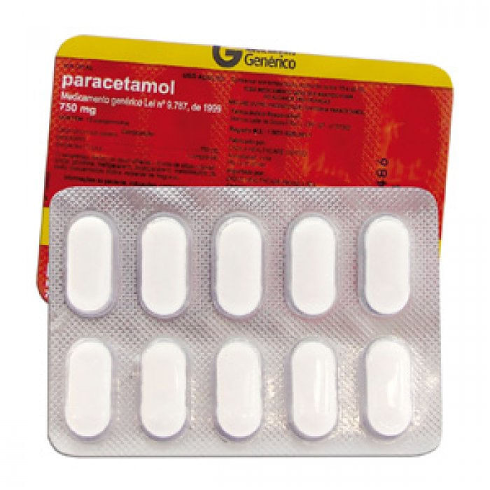 Paracetamol 750mg 10 comprimidos