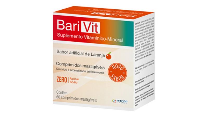 Barivit Sabor Laranja 60 comprimidos mastigaveis