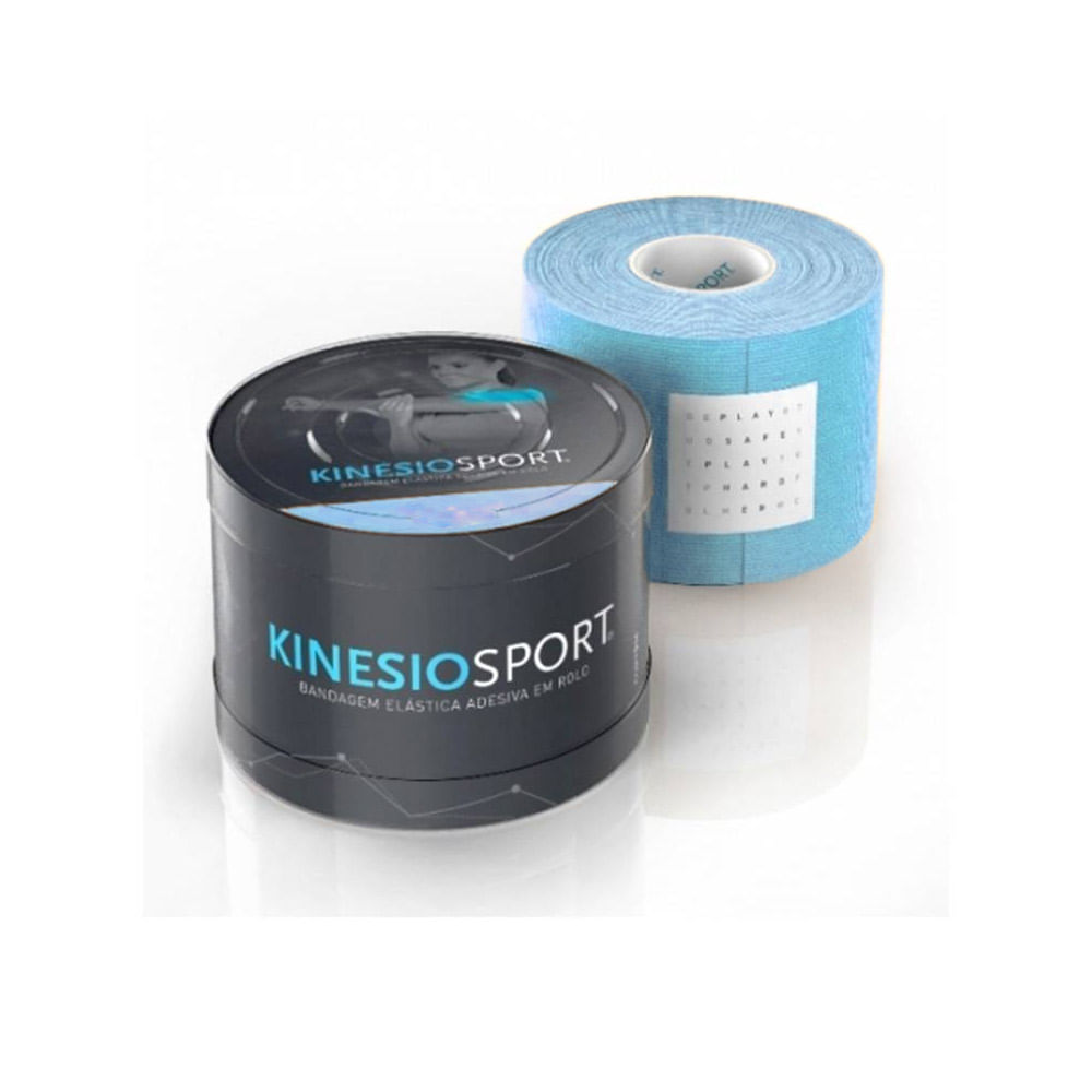 Fita de Kinesio Bandagem Elastica Adesiva Kinesiosport 5cmX5m Azul