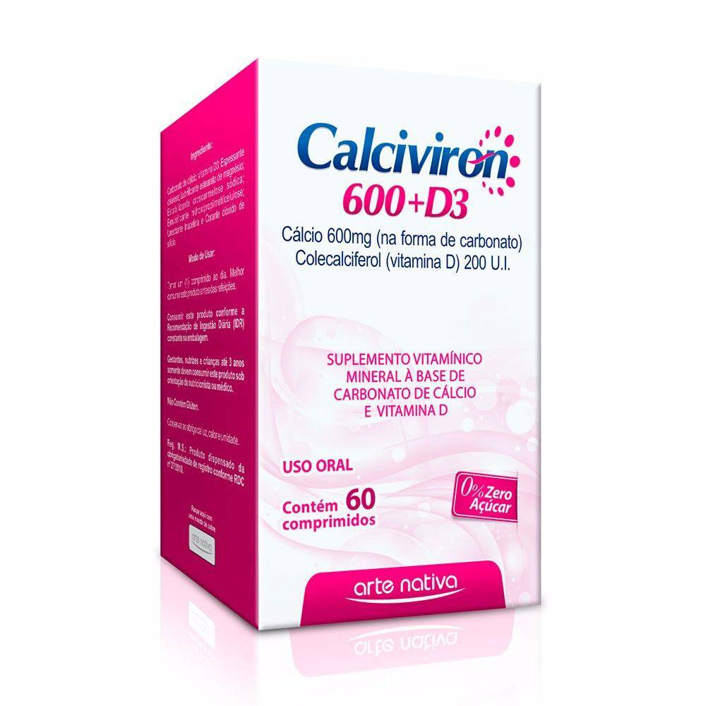 Calciviron 600 + D3 Calcio com Vitamina D 60 comprimidos