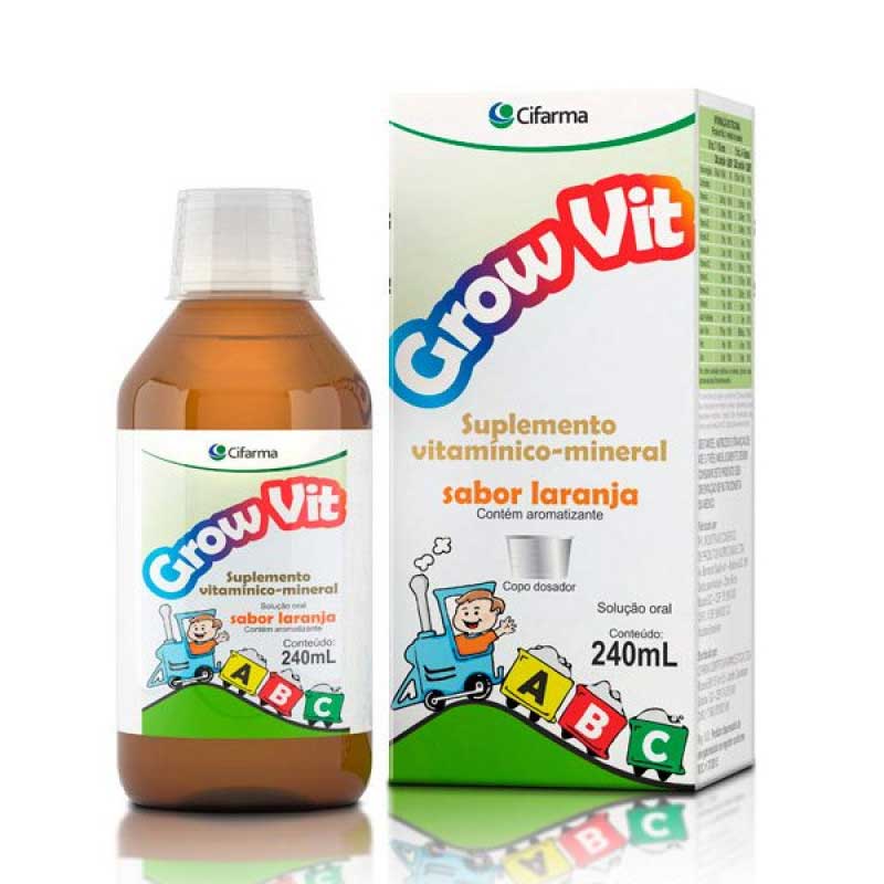Grow Vit solucao oral Sabor Laranja 240ml