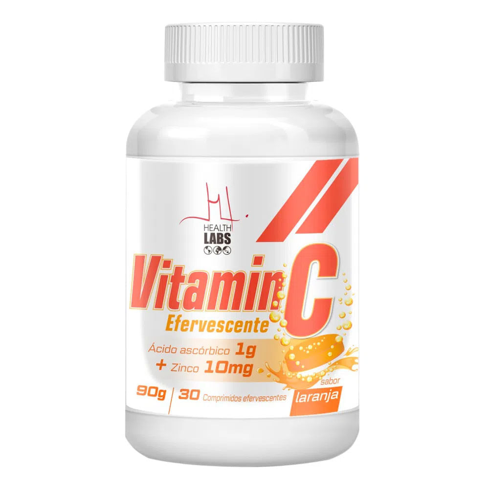 Vitamin C Efervescente Health Labs Sabor Laranja 30 comprimidos
