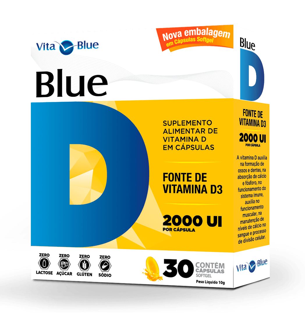 Suplemento Alimentar Blue D 2000Ui 30 Capsulas Gel Vita Blue