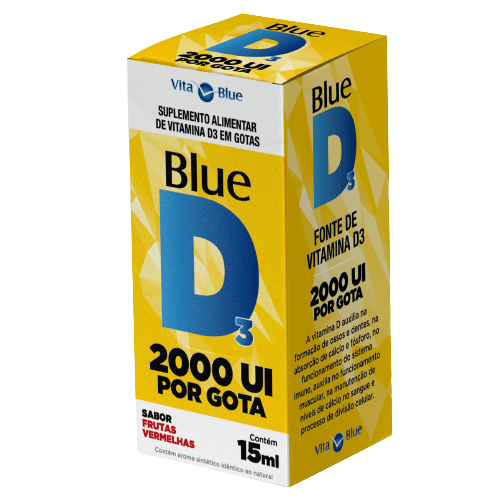 Vitamina D Blue D3 2000UI por Gota Sabor Frutas Vermelhas 15ml