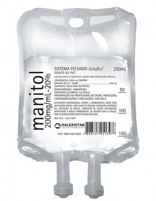 Bolsa Manitol 20% Sistema Fechado 250 Ml Halexistar