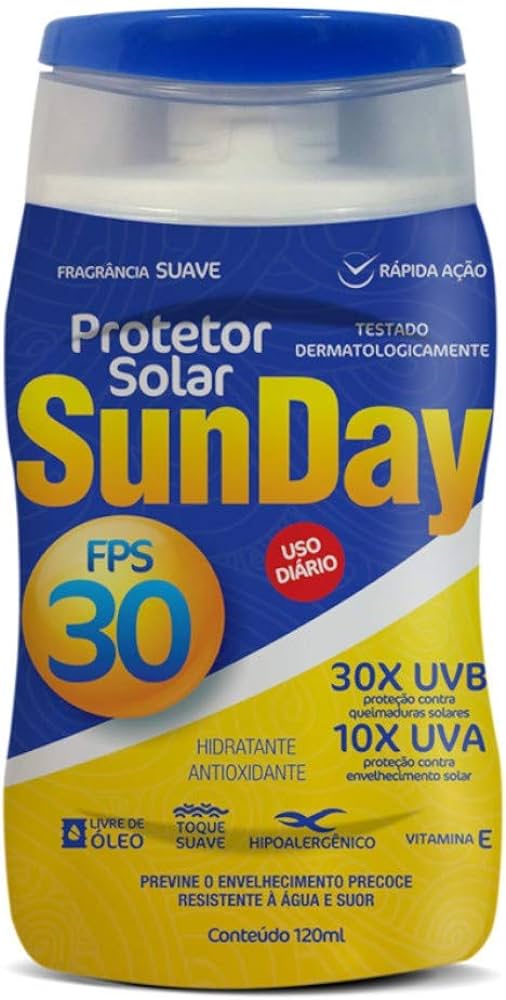 Protetor solar Sunday FPS 30 120ml em promoção