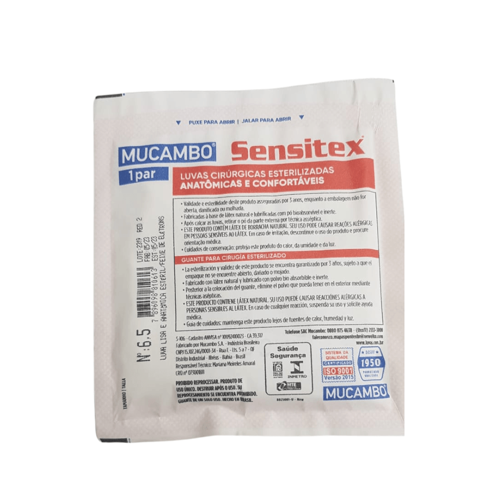 Comprar luva esterilizada Sensitex Mucambo 6,5