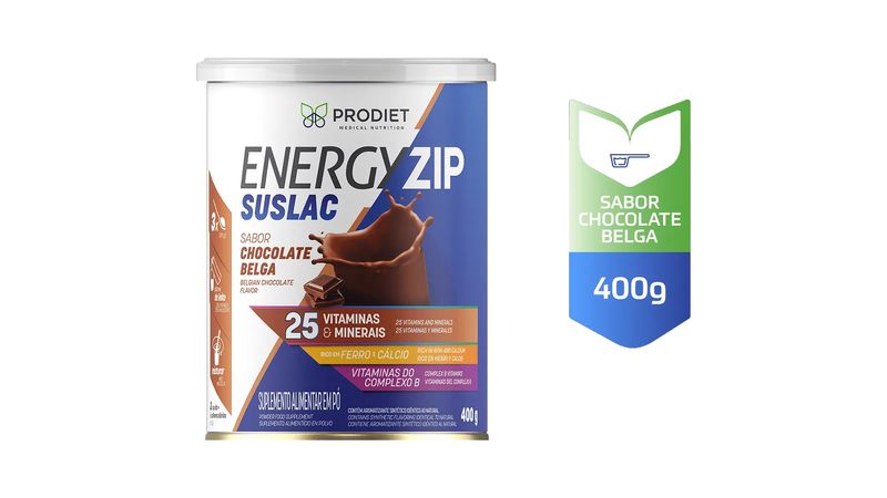 Comprar Energyzip Suslac Chocolate - 400g | Suplemento Alimentar
